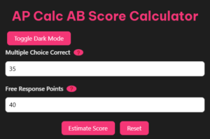 Free AP Calc AB Score Calculator 2025