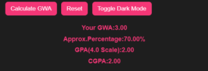 Free Advanced GWA Calculator Philippines 2025