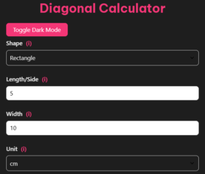 Free All In One Diagonal Calculator 2025