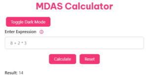 Free MDAS Calculator 2025 For Any Math Problem