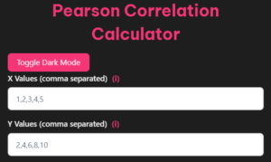 Free Pearson Correlation Calculator 2025