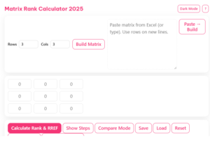 Free Matrix Rank Calculator 2025 - Step by Step Solutions